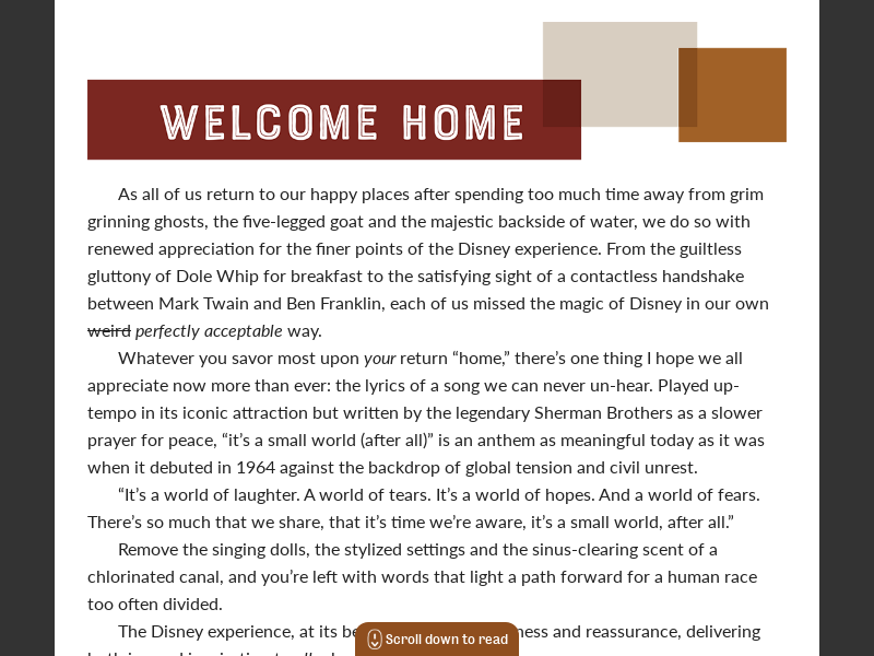 Fall 2020 • Vol. 29 • Number 3Disney Dish